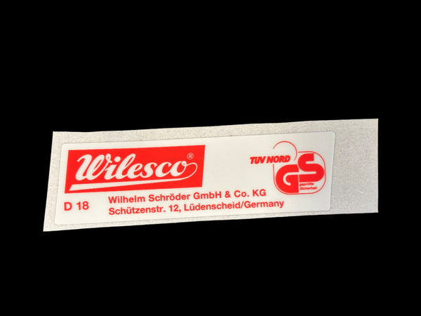 Wilesco Sticker for D18 – Milbury Model Company