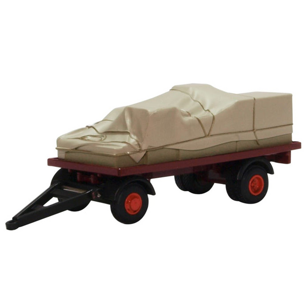 1:76 Canvassed Trailer Maroon and Red – Milbury Model Company